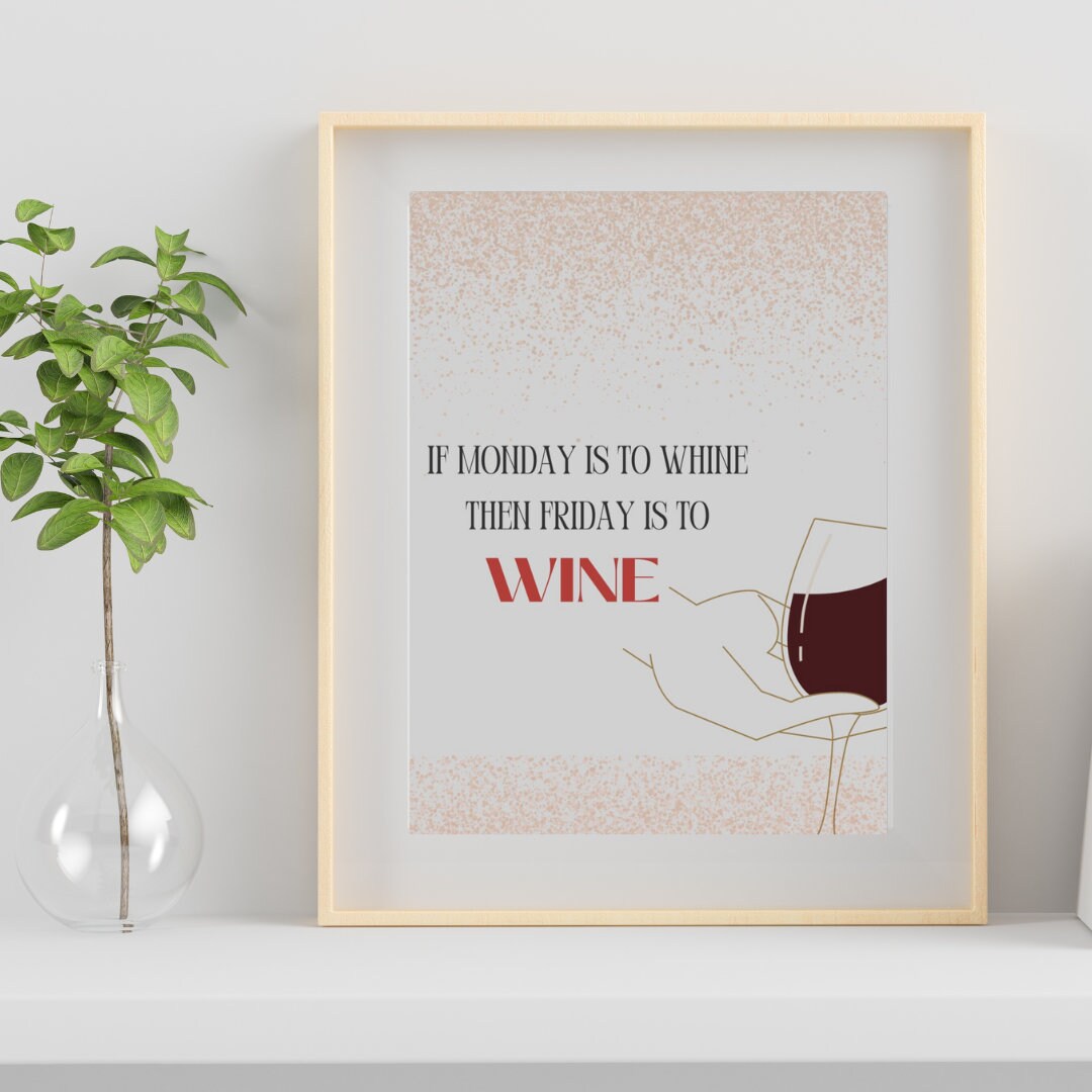 Friday is to Wine| Motivation Poster for Work | Rolled Posters - Etsy