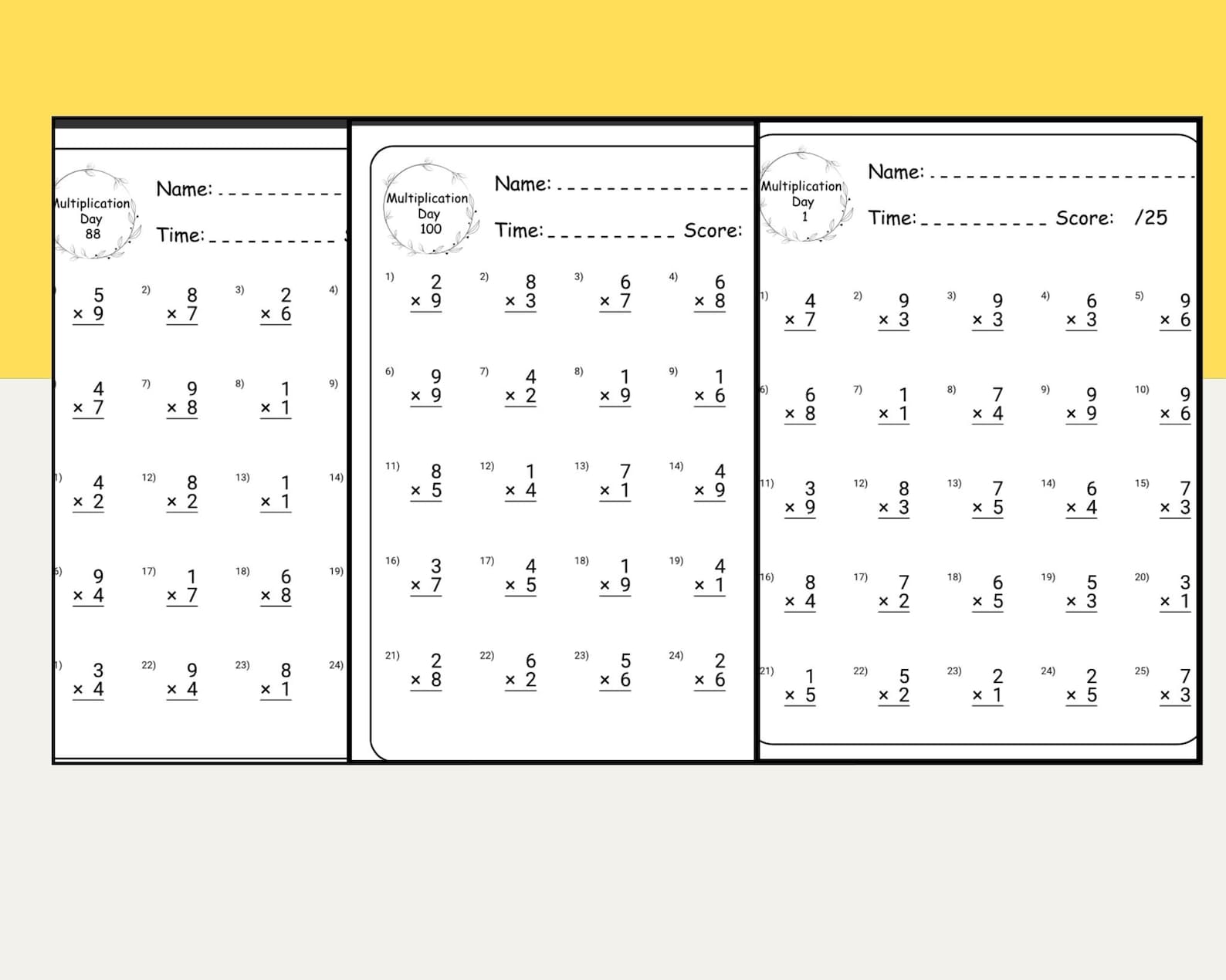 Multiplication Workbook With Answers | 100-day Math Worksheets ...