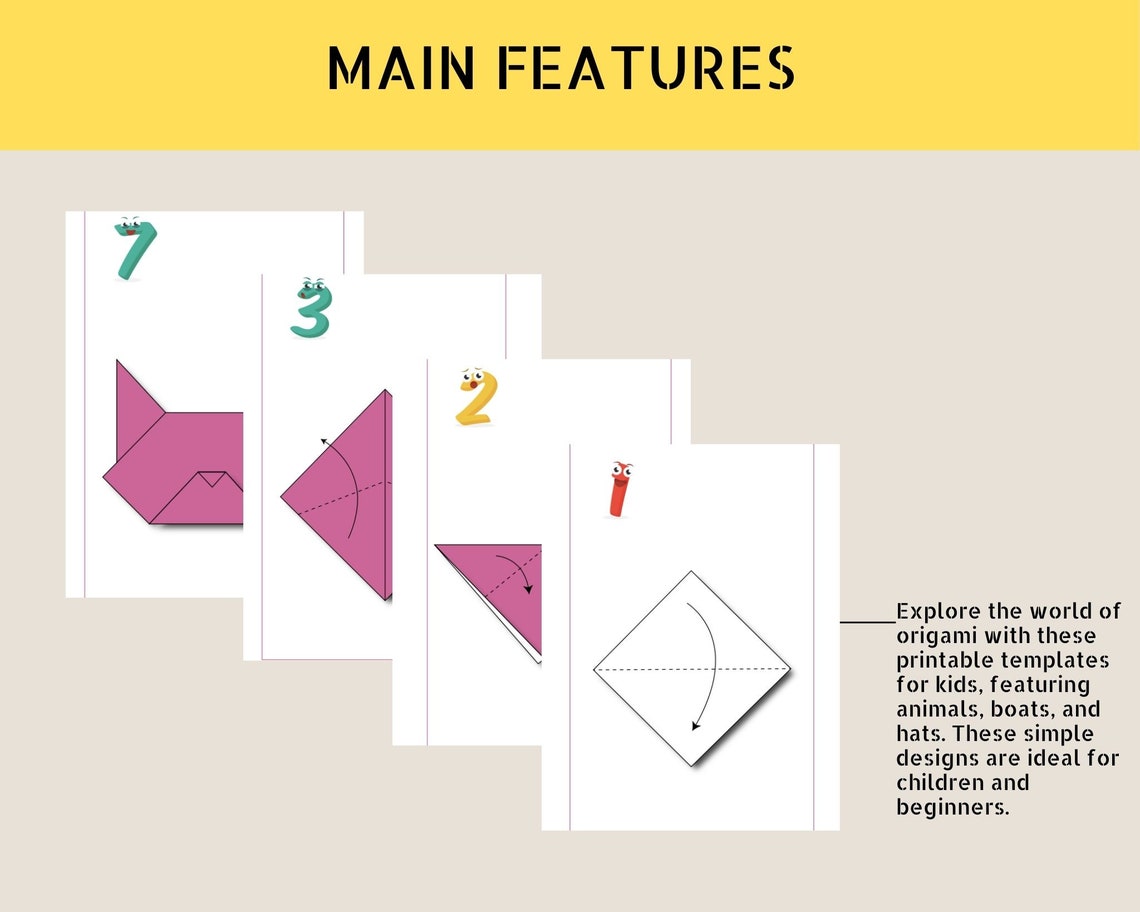 Simple Origami for Children| Printable Origami| for Kids Instant PDF ...