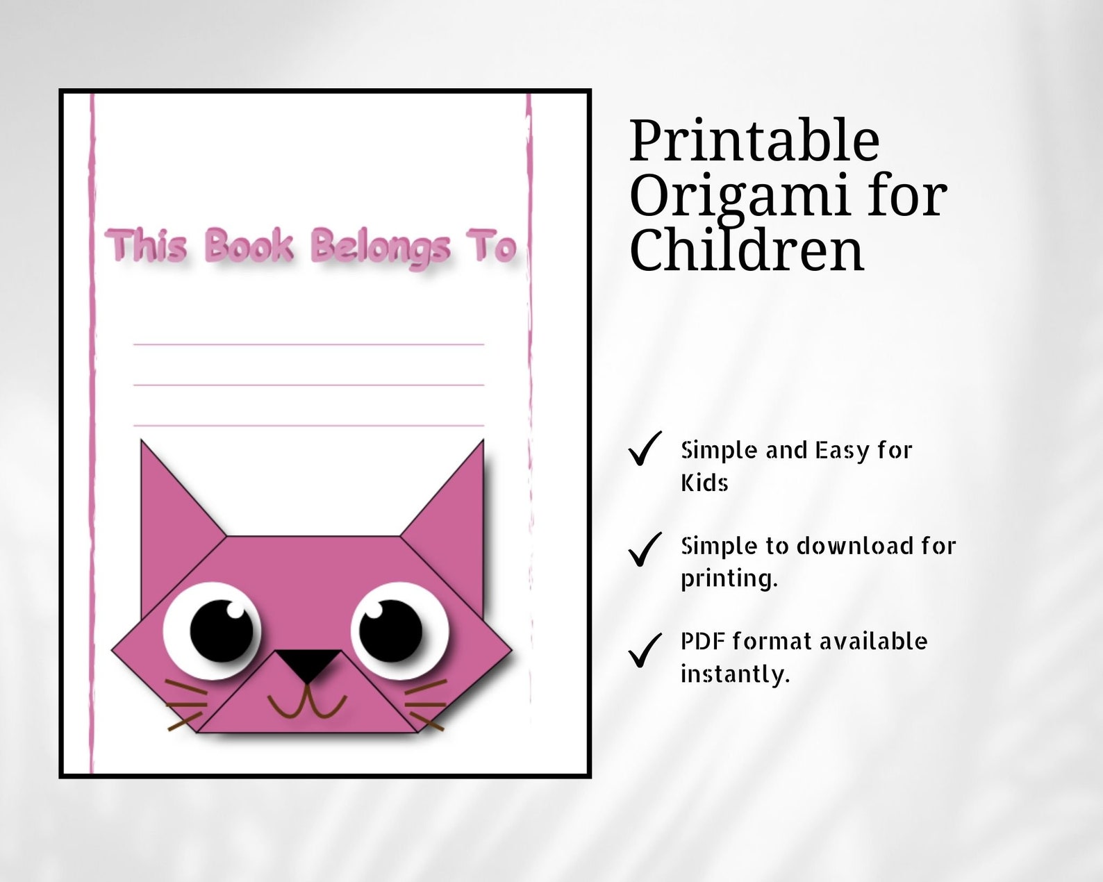 Simple Origami for Children| Printable Origami| for Kids Instant PDF ...