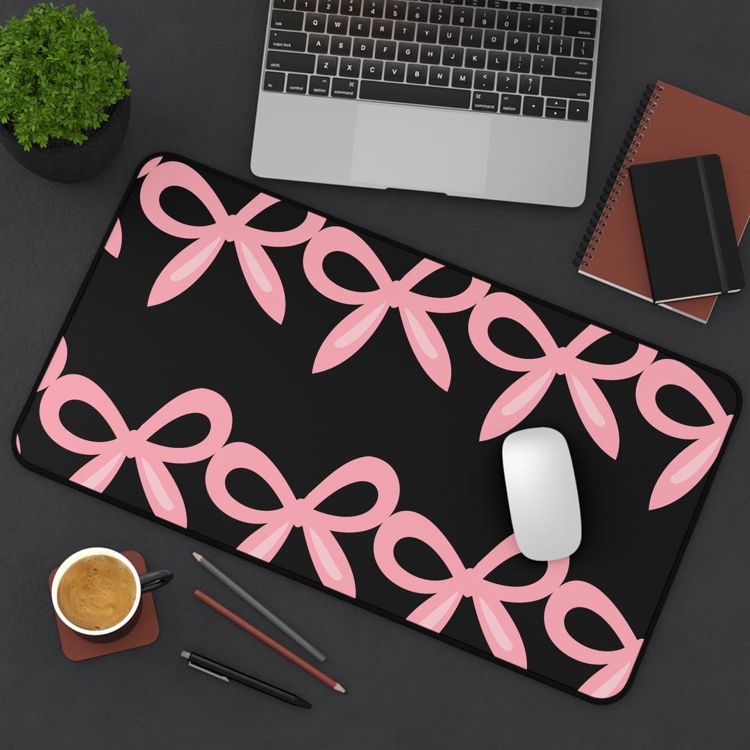 Chic Ribbon Desk Mat, Stylish Office Decor, Office Gift, Home Office ...