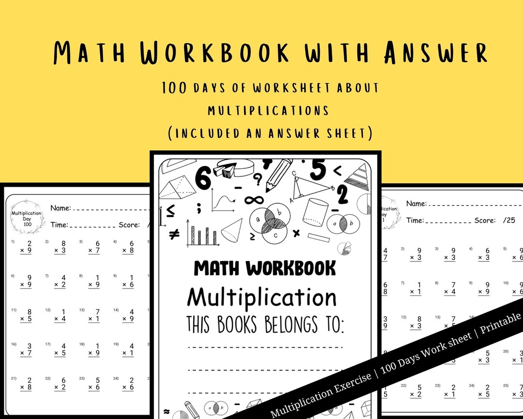 Math Multiplication Workbook With Answers | Printable| PDF| for Kids ...