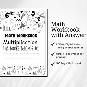 Math Multiplication Workbook With Answers | Printable| PDF| for Kids ...