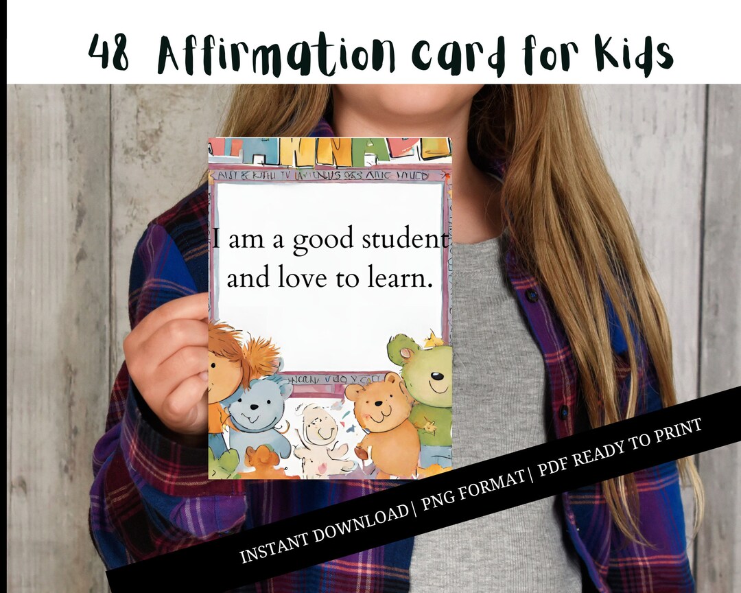 Affirmation Card for Kids | Printable| Digital| Kindergarten| Self Care ...