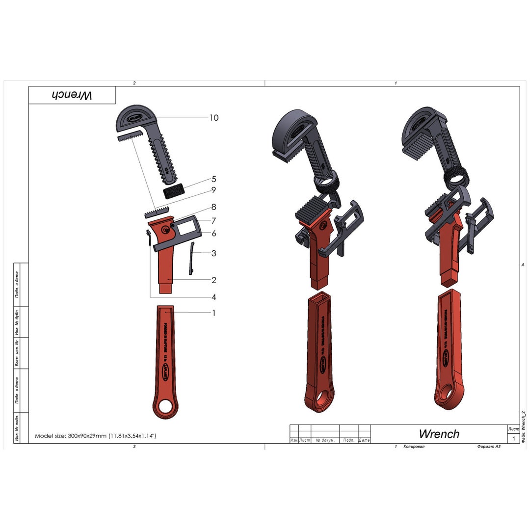 Wrench Bioshock Printable 3d Model STL CAD Bundle Commercial Use - Etsy ...