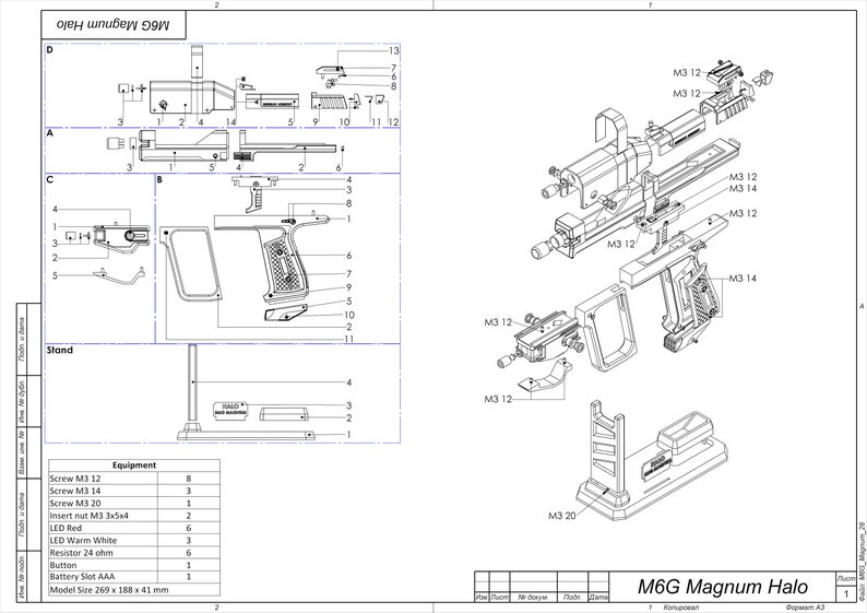 M6G Magnum Halo Printable 3d Model STL CAD Bundle Personal Use - Etsy