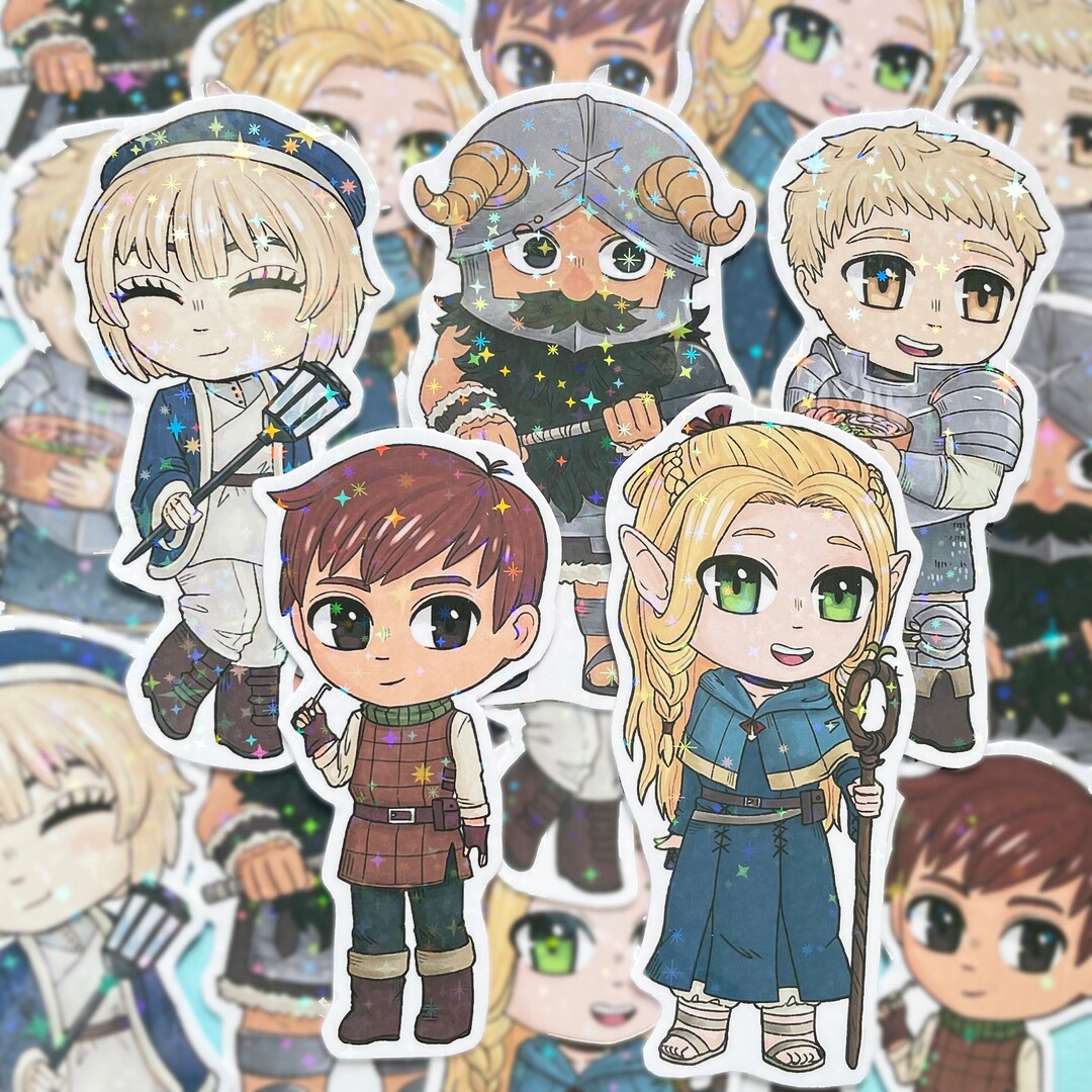 Dungeon Meshi Holographic Chibi Stickers - Etsy