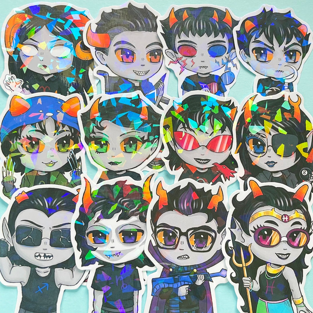 Homestuck Trolls Holographic Chibi Stickers - Etsy