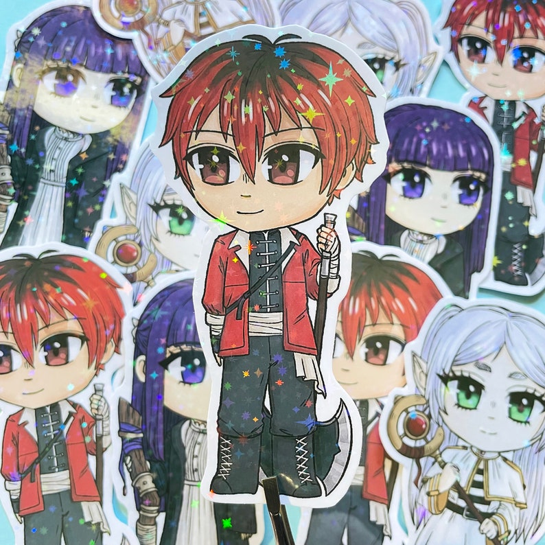 Frieren Holographic Chibi Stickers - Etsy Australia
