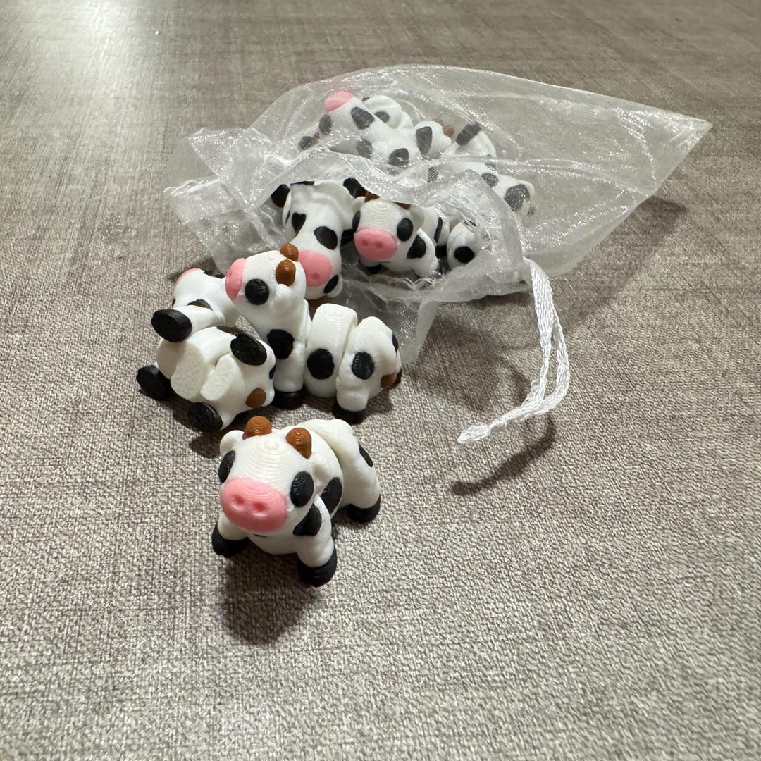 Bag O' Cows | 10-pack 3d Printed Wiggling Animals - Etsy