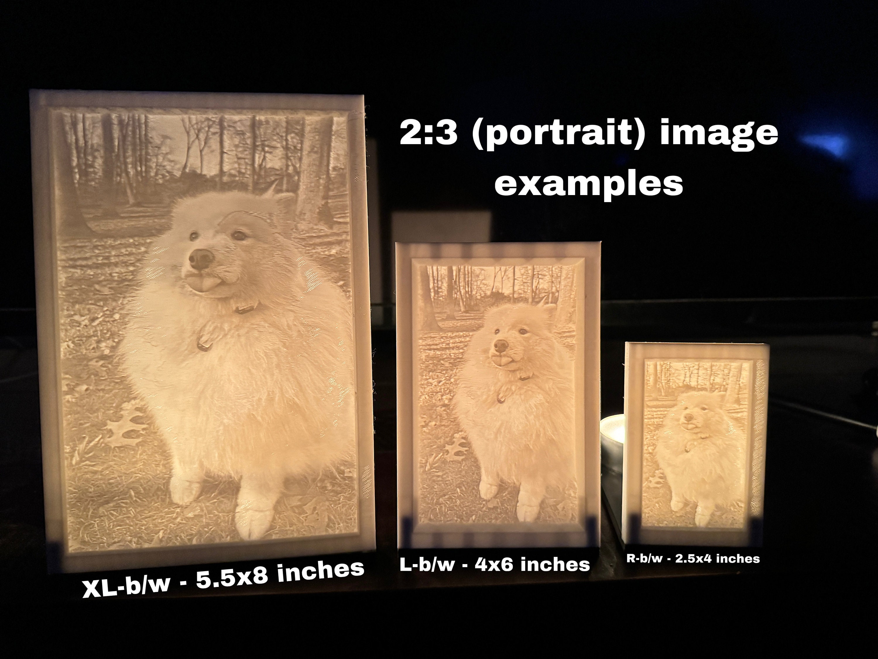 Personalized 3D Lithophanes Stand and Light Included Color, Collages ...