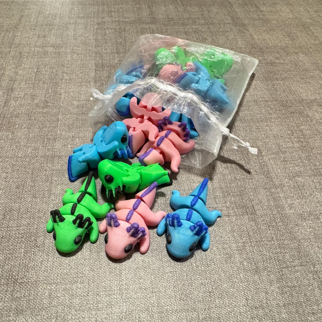 Bag O' Axolotls | 15-pack 3d Printed Wiggling Animals - Etsy