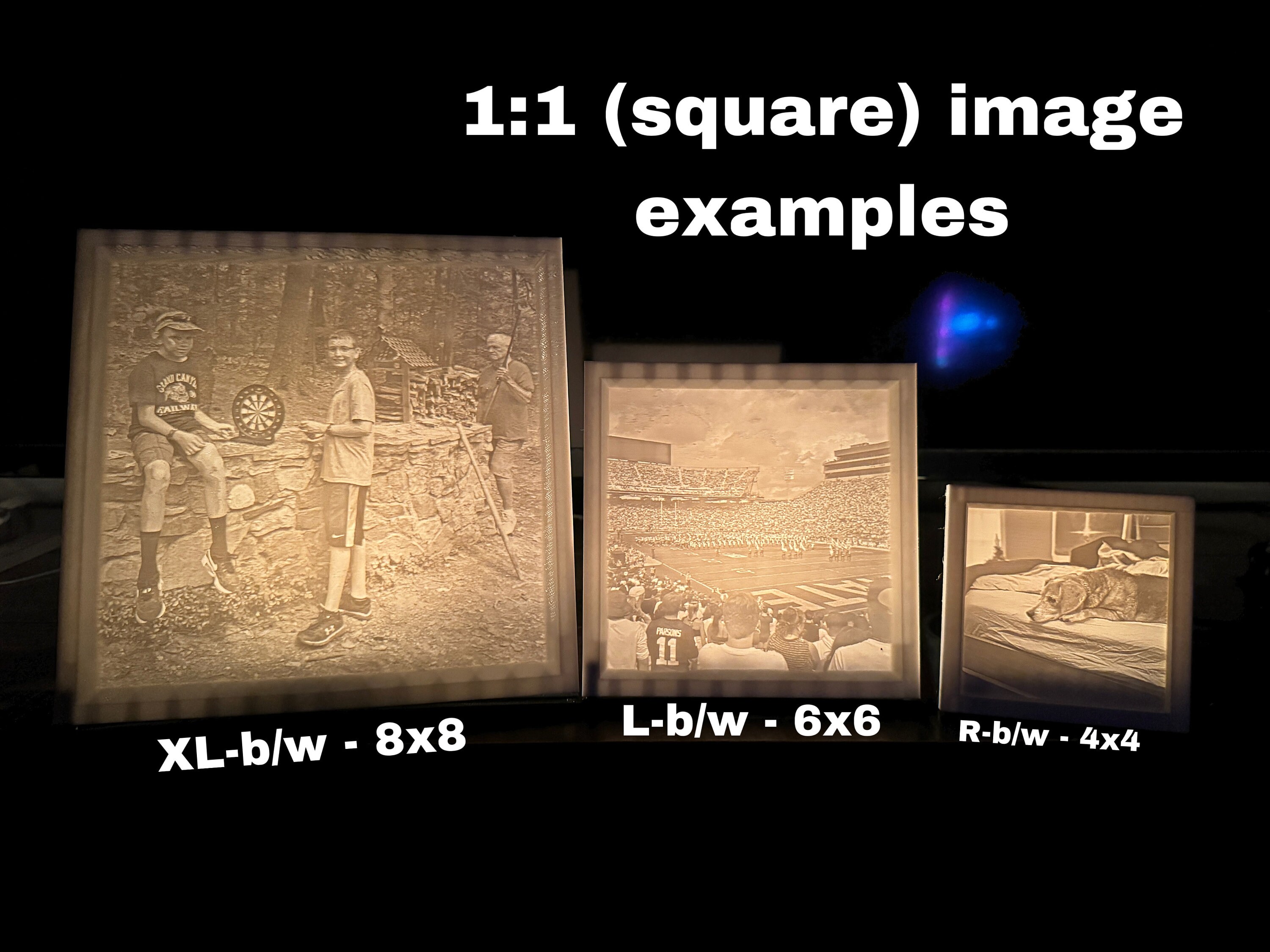 Personalized 3D Lithophanes Stand and Light Included Color, Collages ...