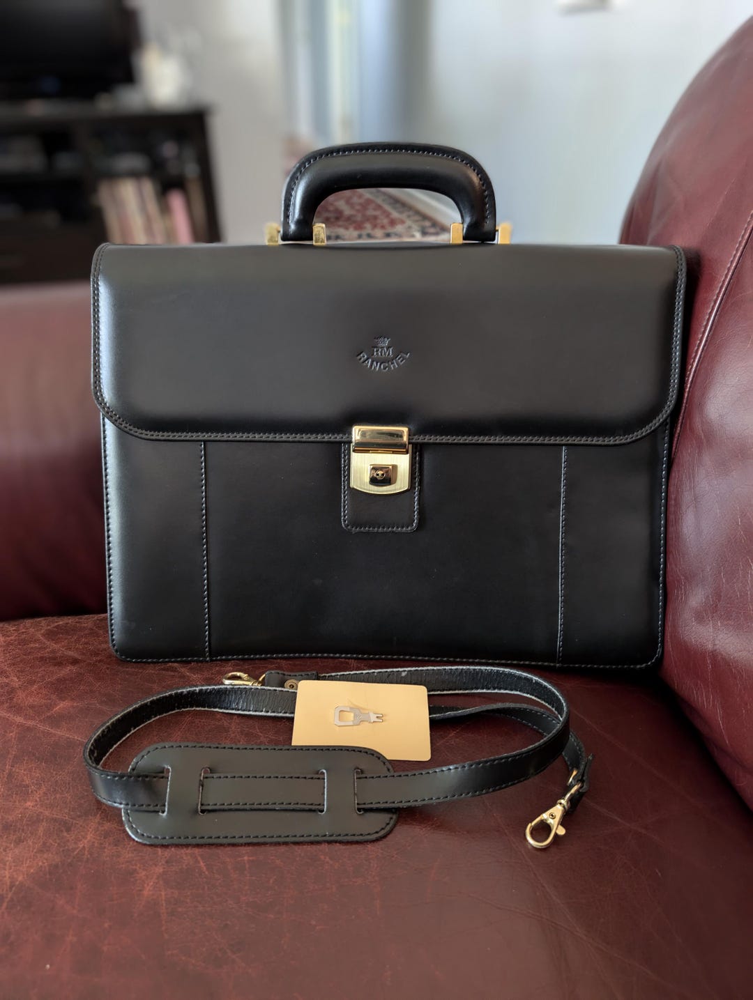 Luxury Black Leather Briefcase, Handcrafted in Ubrique, Spain - Etsy