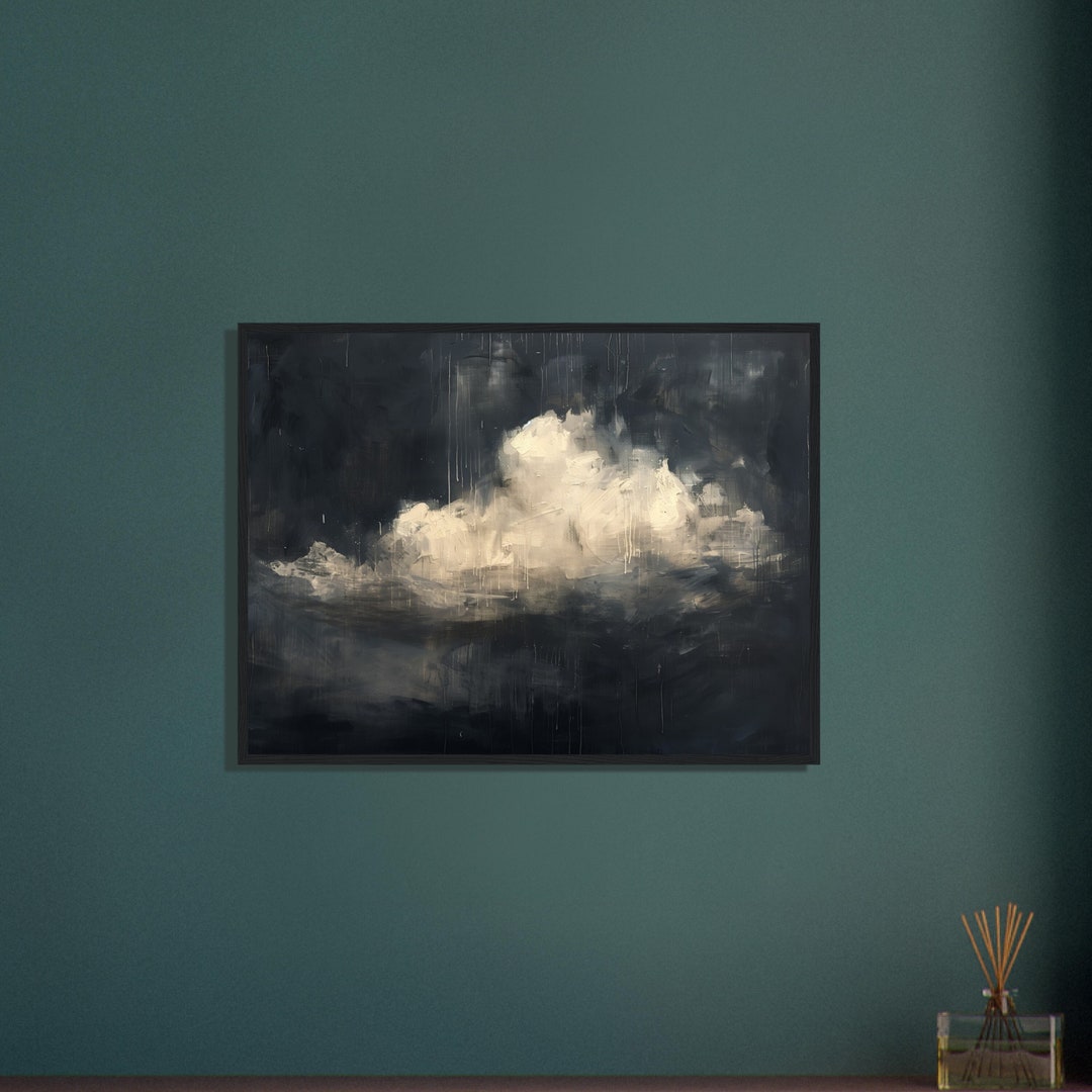 Moody Cloud Art Print, Clouds Canvas Wall Art, Moody Cloud Artwork Framed, Home Decor Gift ...