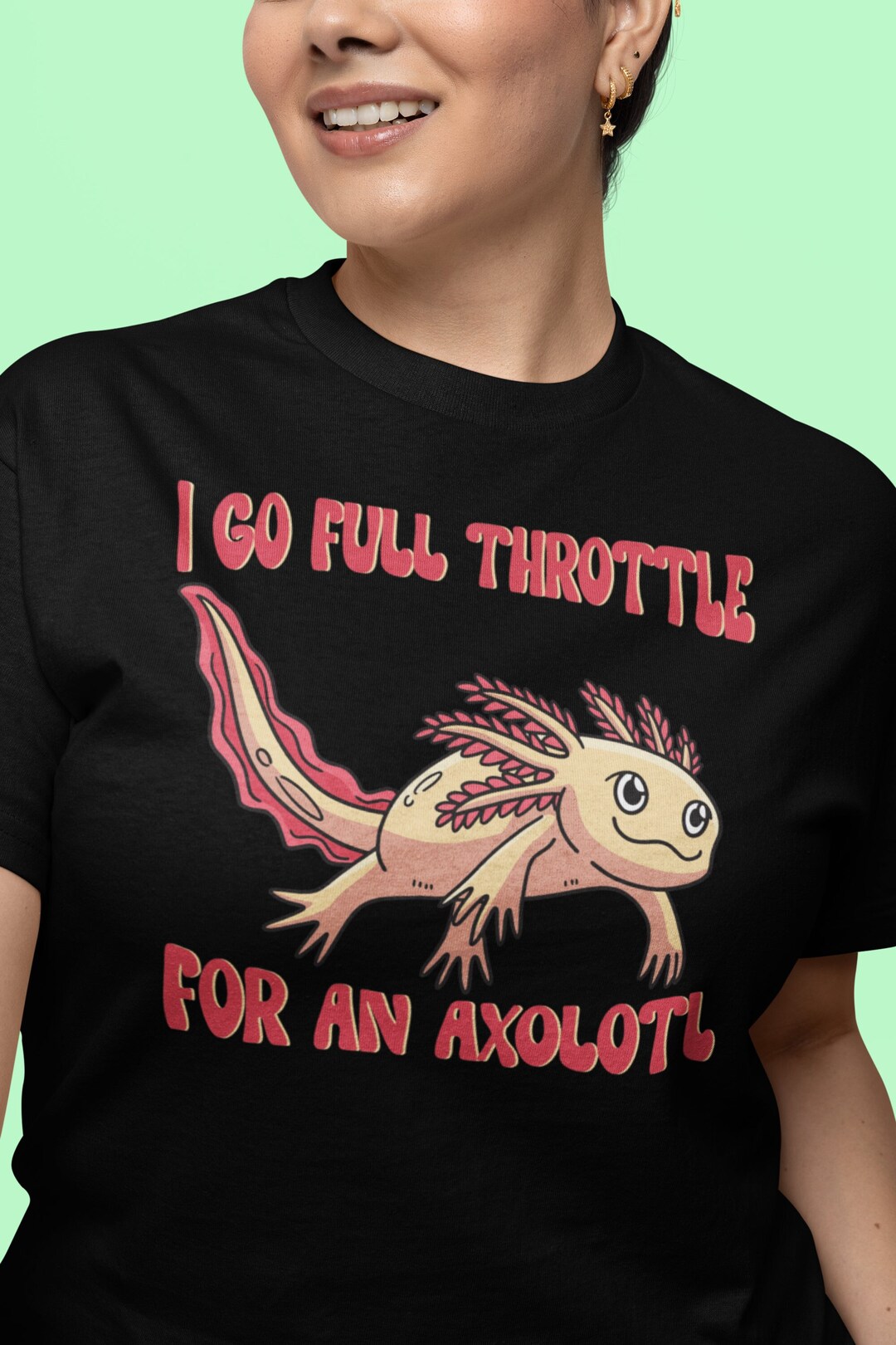 Axolotl Shirts, Amphibian Shirt, Cute Axolotl T-shirt, Retro Axolotl ...