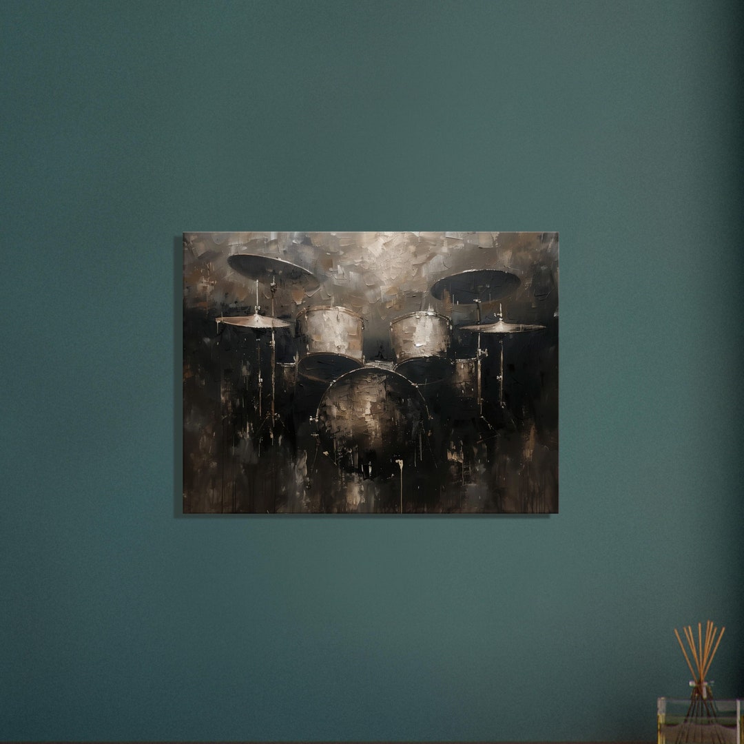 Moody Drummer Art Print, Drummer Canvas Wall Art, Gift for Musician ...