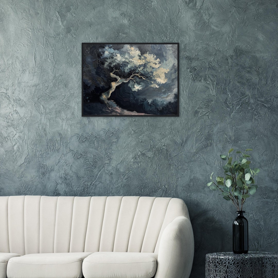Dark Moody Tree Art Print, Moody Landscape Print, Moody Clouds Wall Art ...