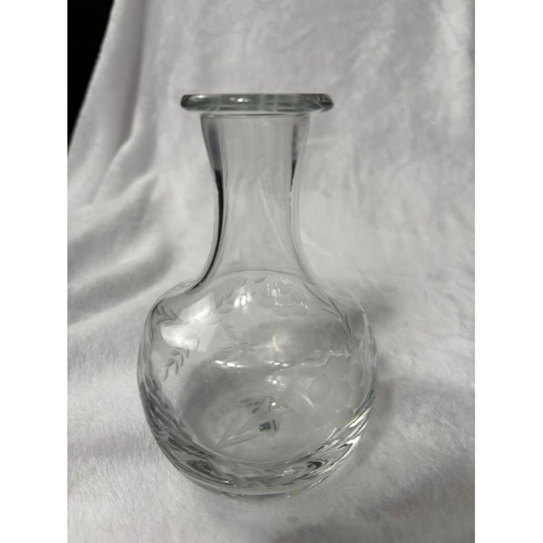 Vintage Colony Crystal Decanter Vase With Etched Floral Design - Etsy