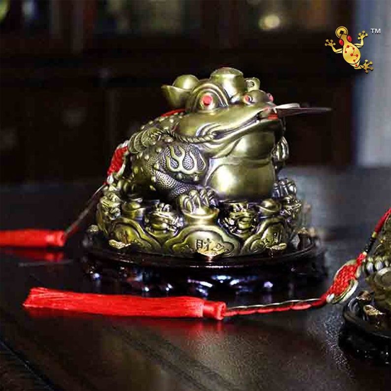 LARGE Bronze Money Frog Statue, 3 Kg Brass, Attract Abundance, Wealth ...