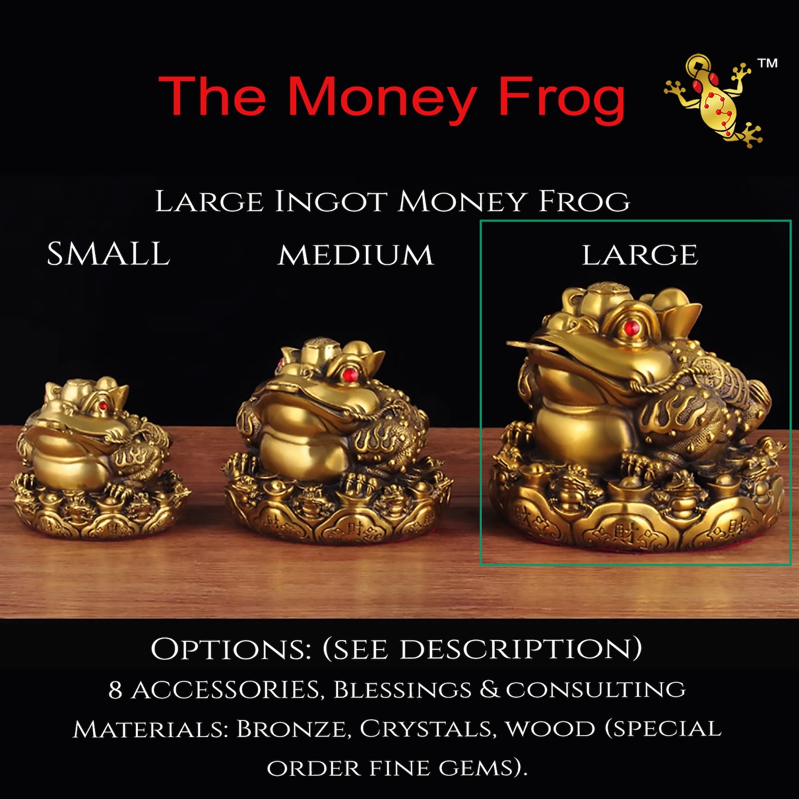 LARGE Bronze Money Frog Statue, 3 Kg Brass, Attract Abundance, Wealth ...