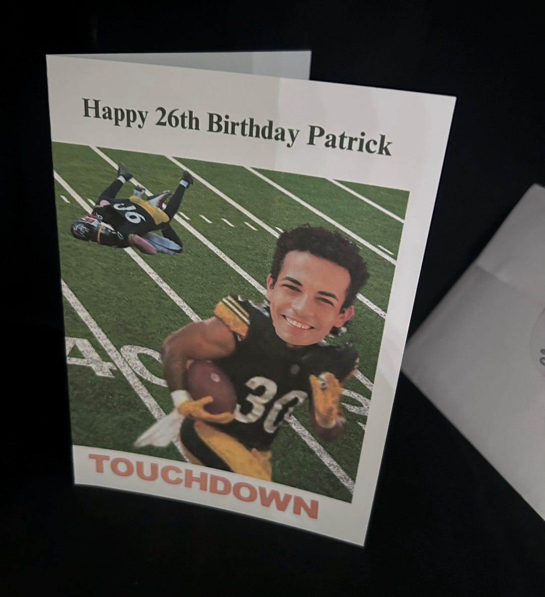 Personal Football Photo Birthday Card. Custom Handmade Running for ...