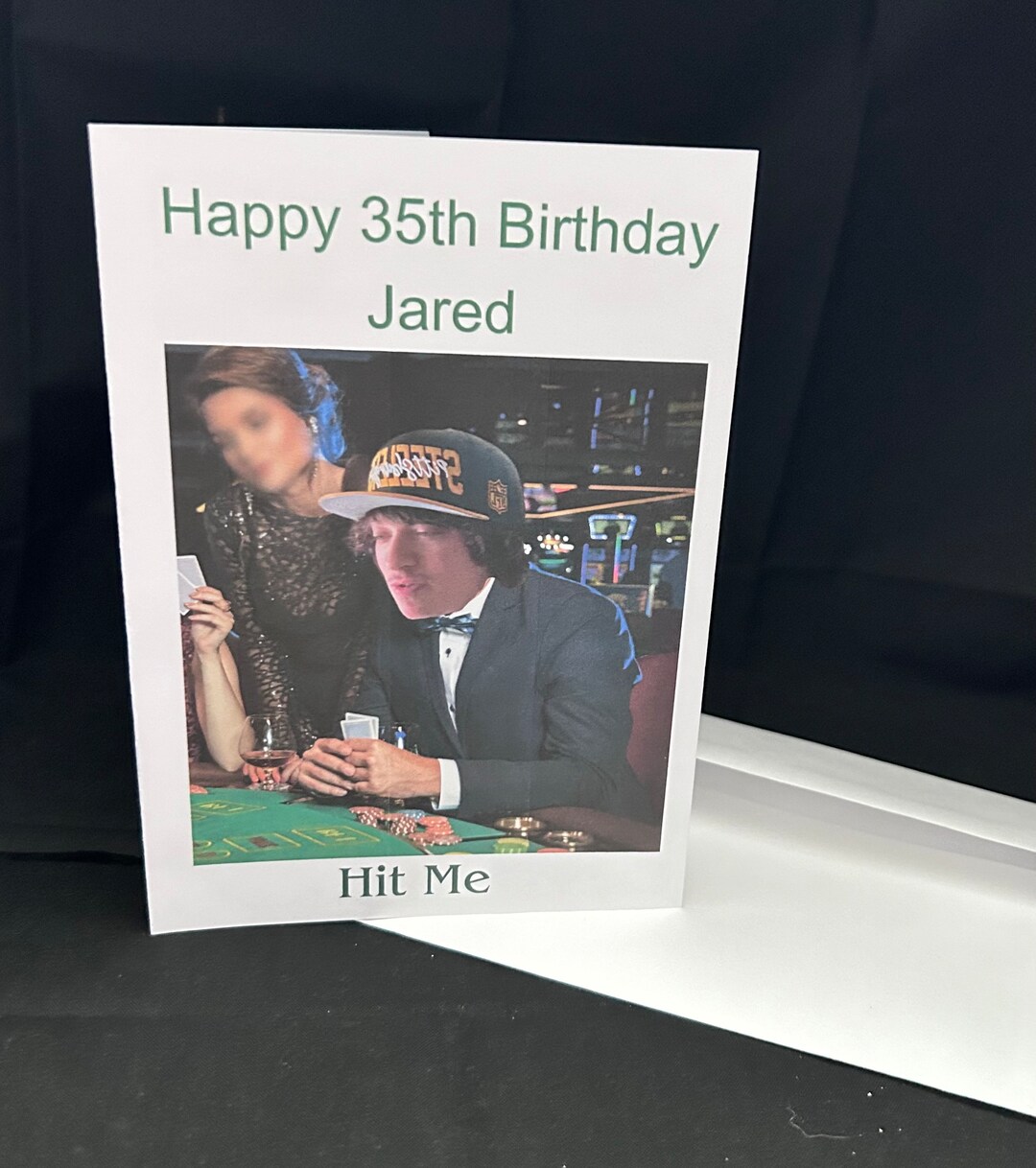 Personal Photo Birthday Card. Customize Handmade Funny Blackjack ...