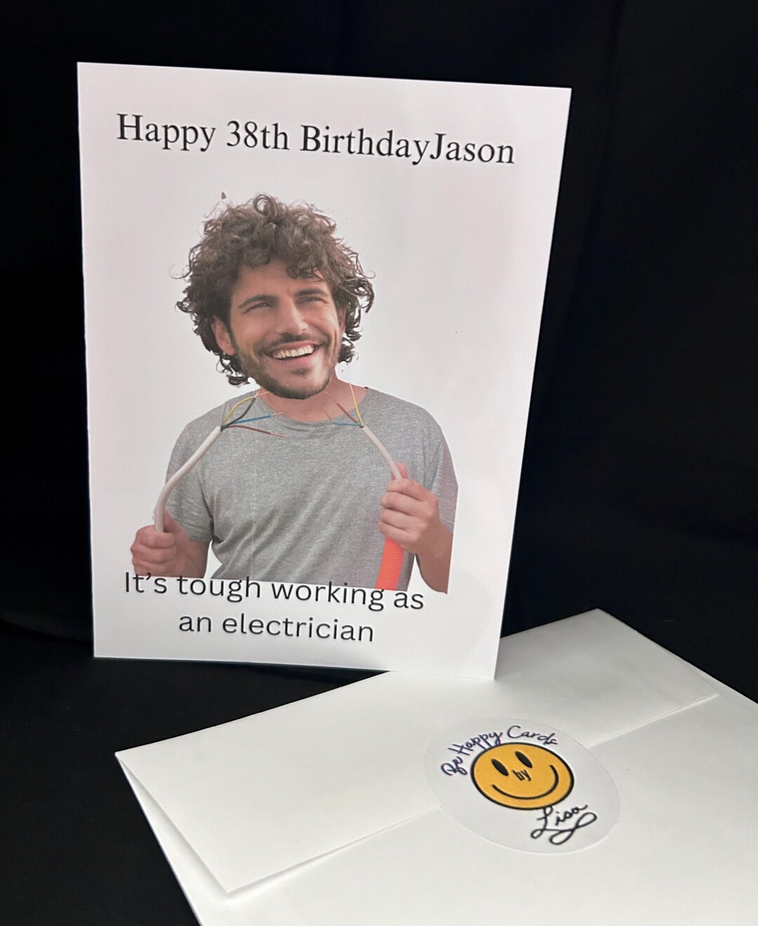 Personal Photo Birthday Card. Customize Handmade Funny Electrician ...