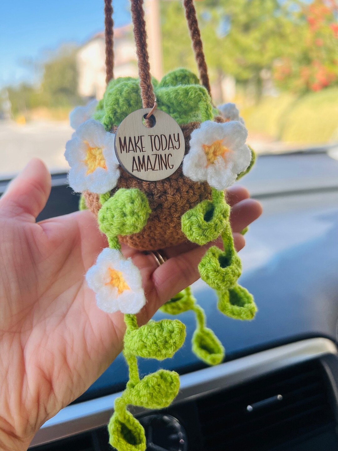 Crochet Car Plant Hanging Plants Car Plant Decor Crochet Plants ...