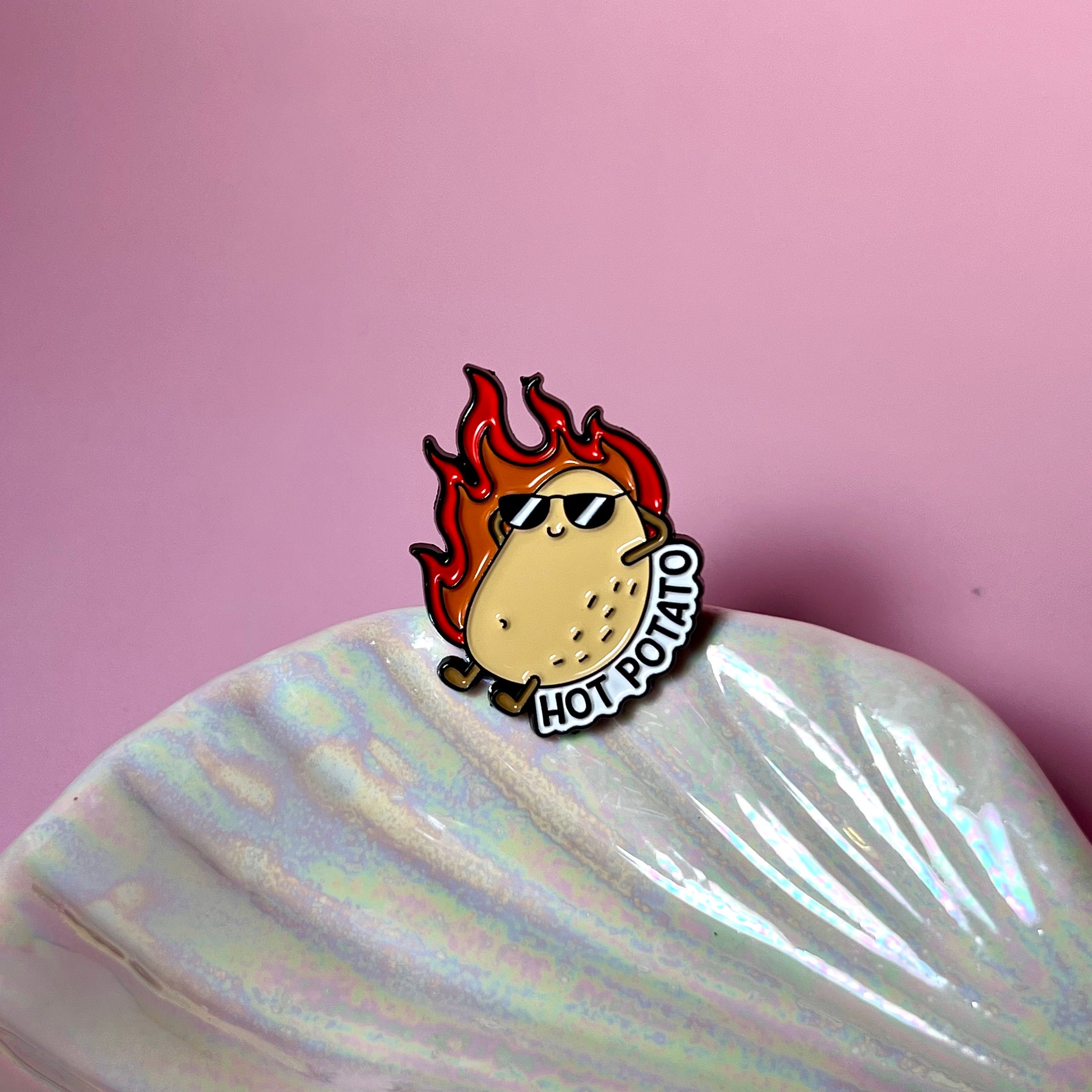 Funny Potatoes Enamel Pin Hot Fire Underwear Butt Cigarettes Sunglasses ...