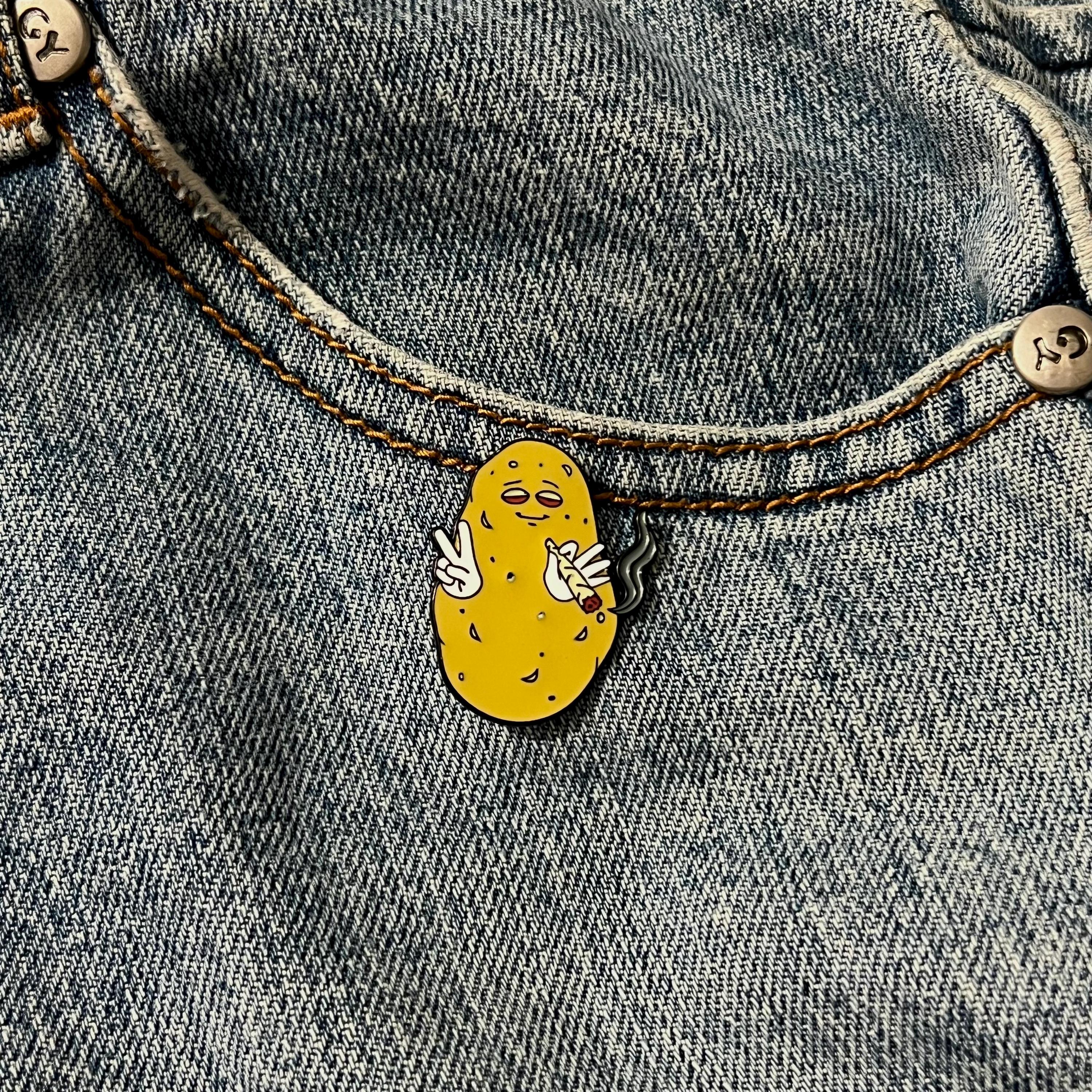 Funny Potatoes Enamel Pin Hot Fire Underwear Butt Cigarettes Sunglasses ...