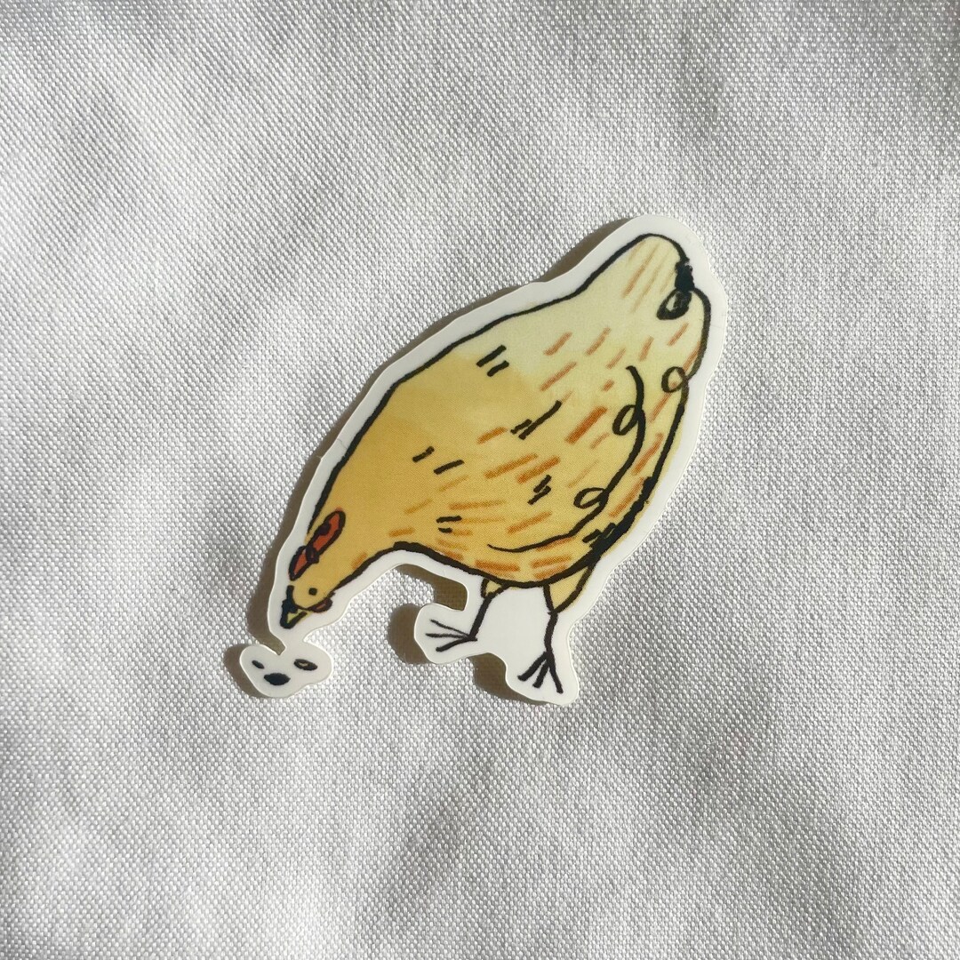 Pecking Hen Chicken Vinyl Sticker - Etsy