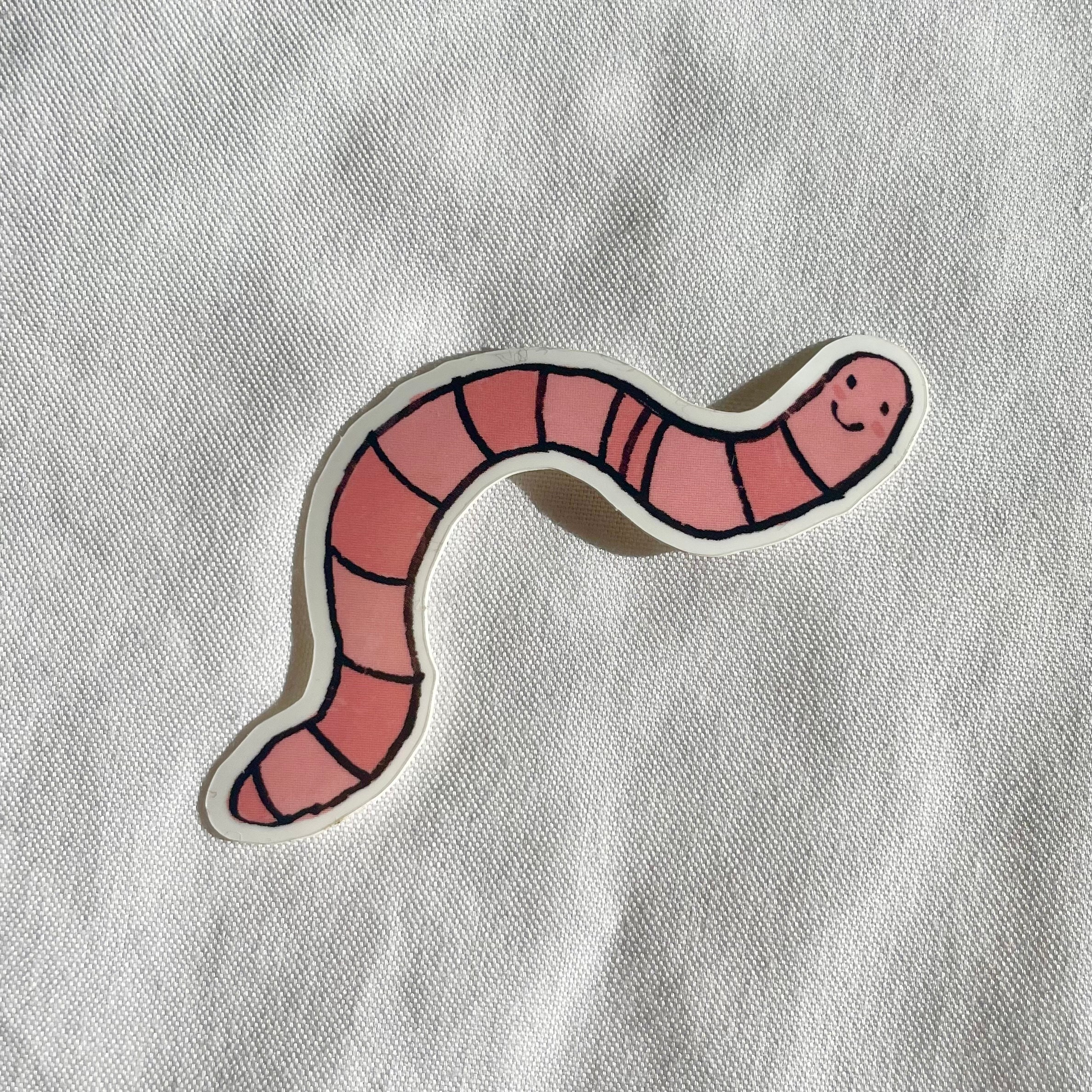 Happy Wiggly Worm Vinyl Sticker - Etsy