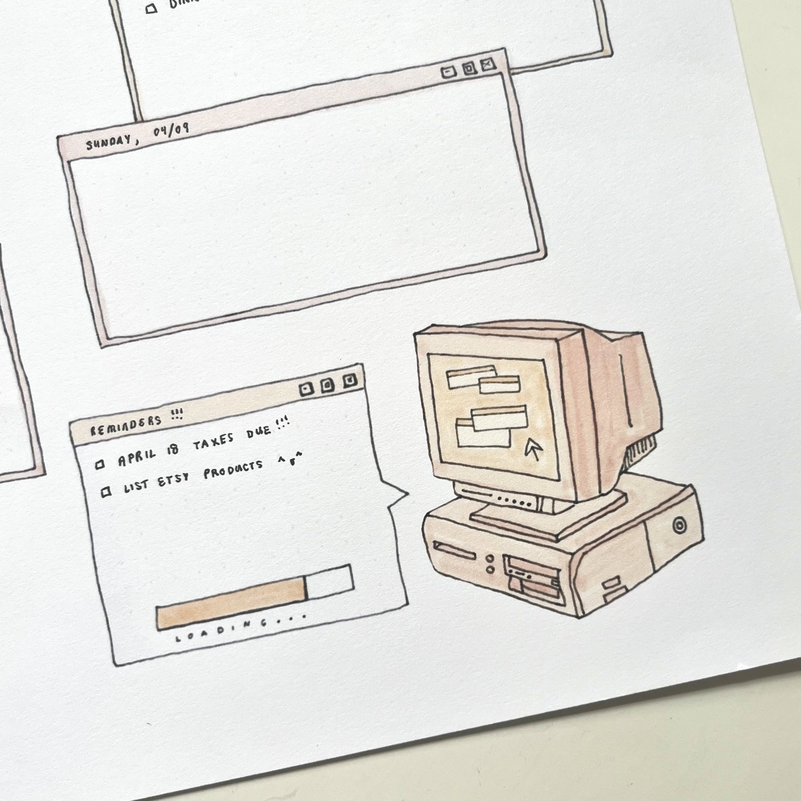 1990s Computer Theme Weekly Printable, Kawaii Weekly Printable, Cute ...