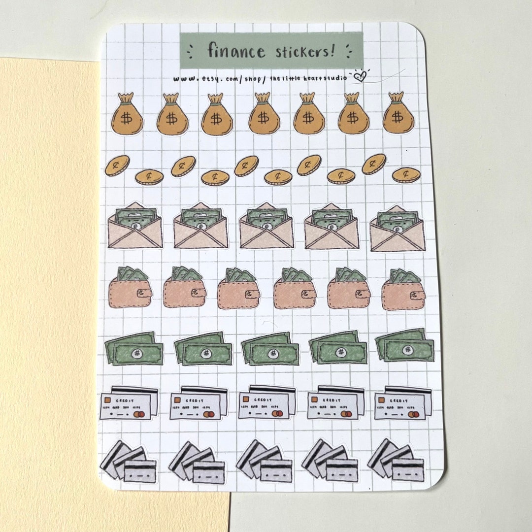 Mini Finance Budget Planner Stickers, Hand Drawn Budget Stickers ...