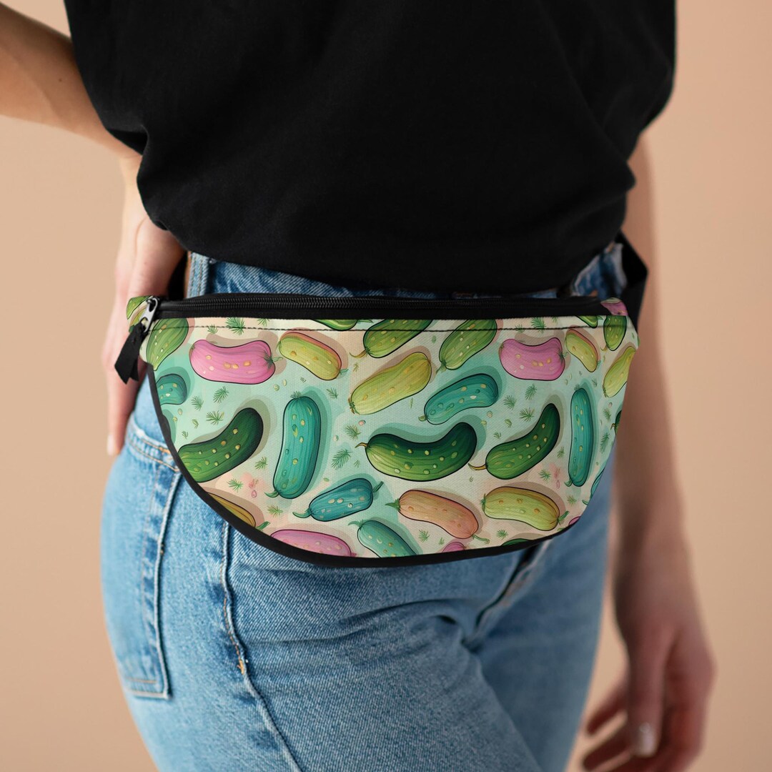 Cute Pickle Fanny Pack for Her, Pastel Pickle Pattern Bag for Him ...