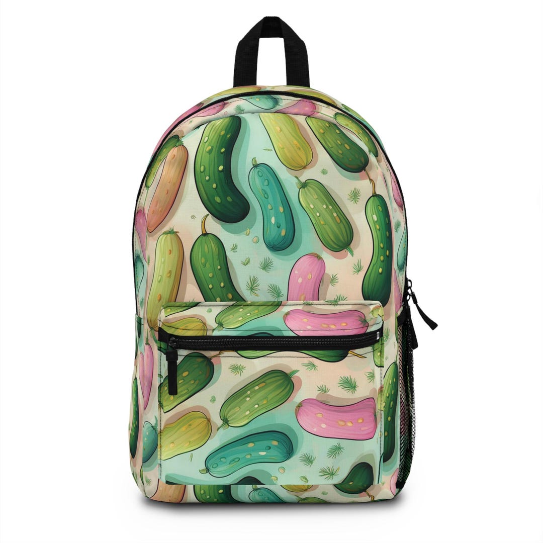 Pickle Backpack, Cute Pastel Pickle Addict Travel Bag, Back to School ...