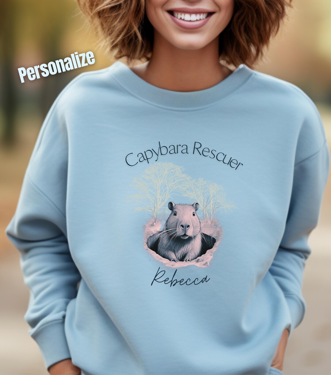Capybara Rescuer Sweatshirt for Capybara Lover, Personalized Wildlife ...