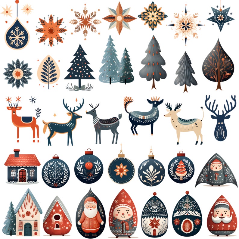 Cute Christmas Clipart PNG, Adorable Characters, Elegant Elements ...