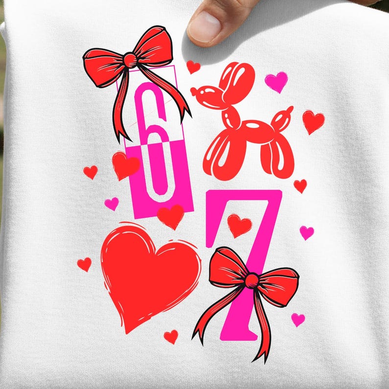 Trendy 6 7 Meme Png Valentines Day Sublimation Design Digital Download ...