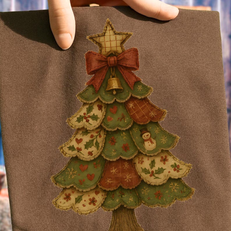 Patchwork Christmas Tree Png Muted Color Pallette Christmas Tree Png ...