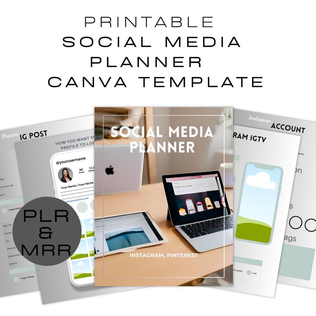 PLR and MRR Social Media Planner Canva Template Instagram Planner ...