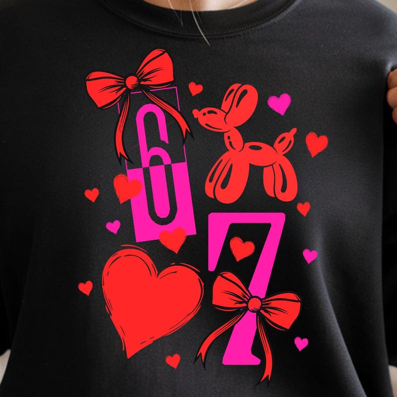 Trendy 6 7 Meme Png Valentines Day Sublimation Design Digital Download ...