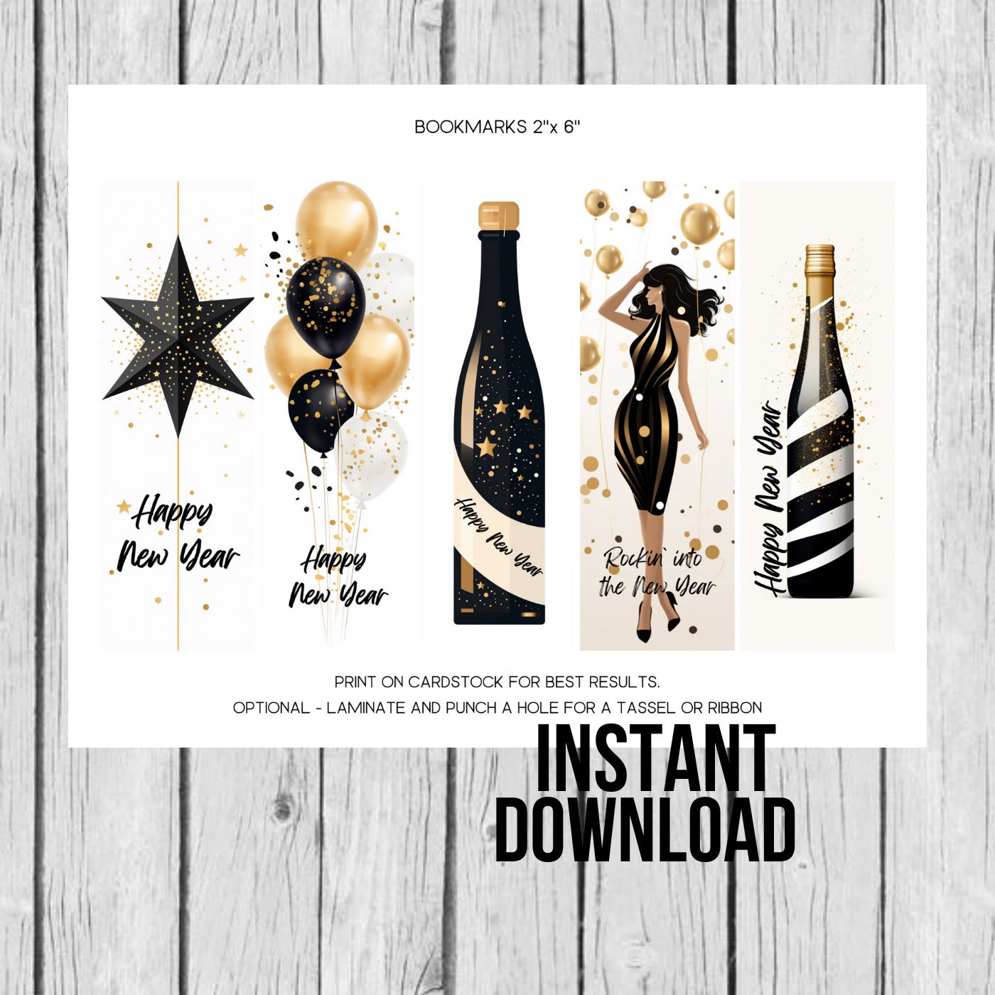 20 Printable New Year Bookmarks Instant Download Happy New Year - Etsy ...
