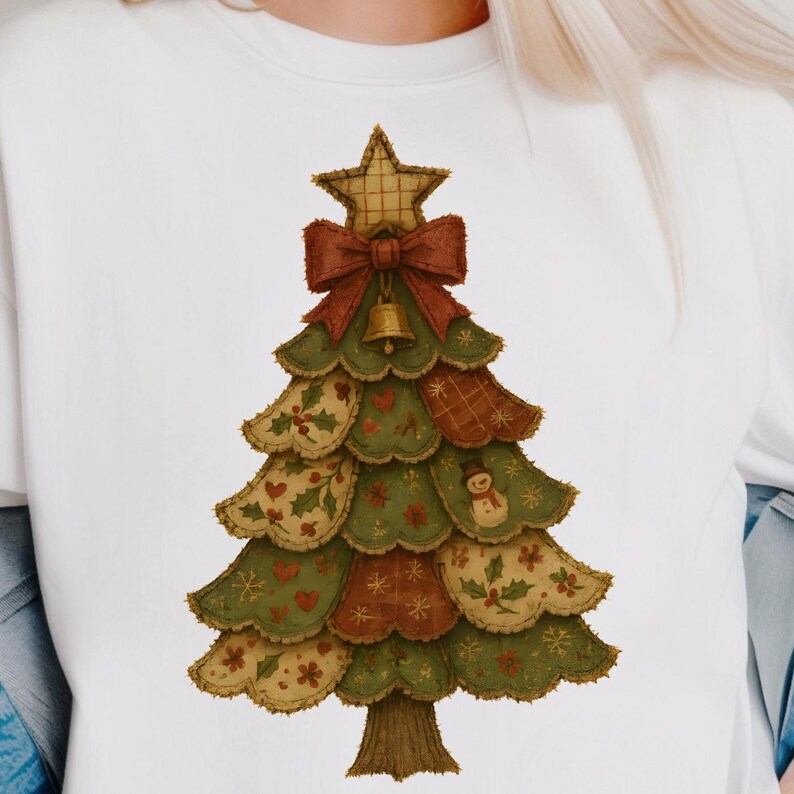 Patchwork Christmas Tree Png Muted Color Pallette Christmas Tree Png ...