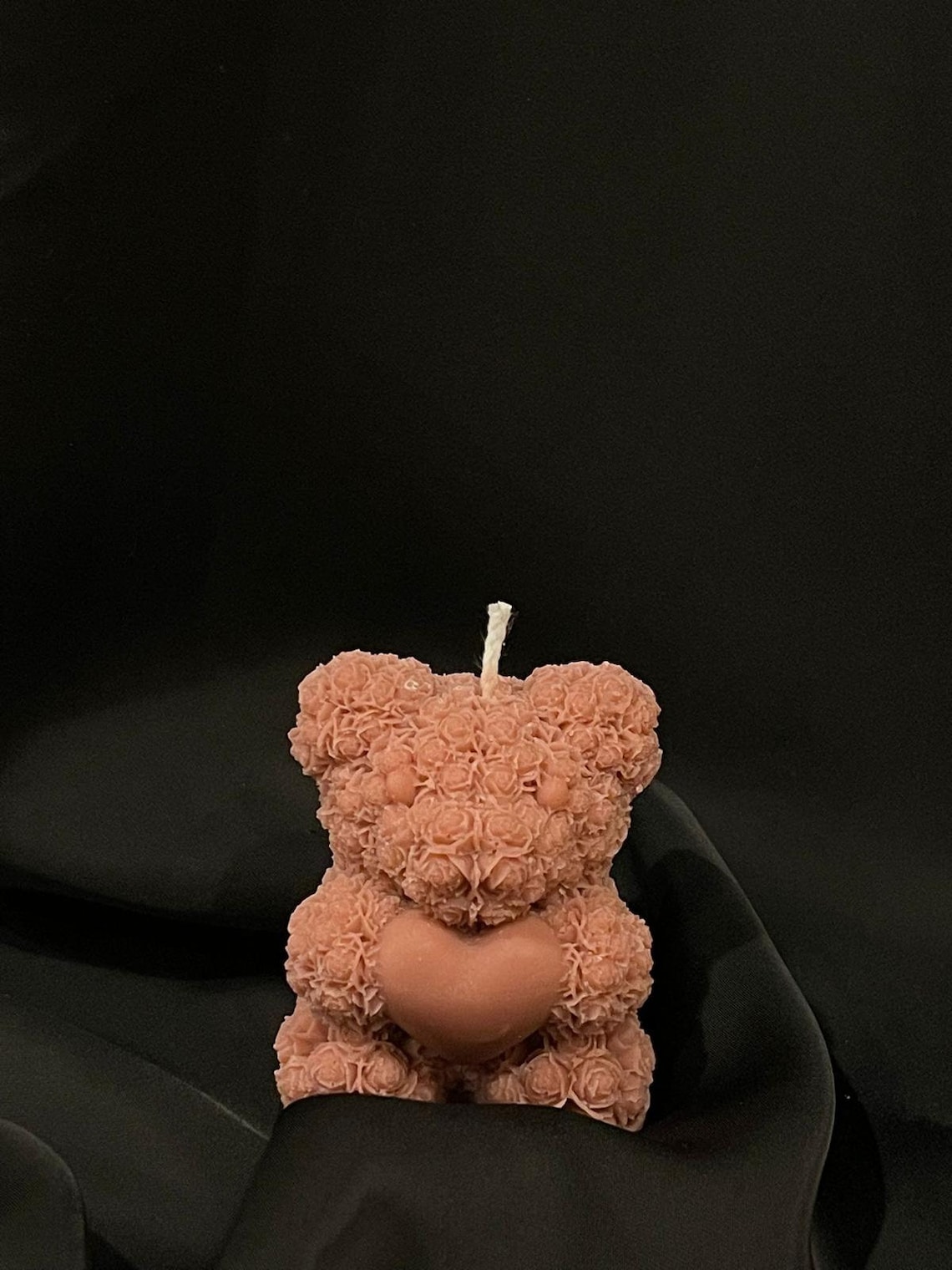 Handmade Soy Wax Teddy Bear Candle, Heart Decor - Etsy