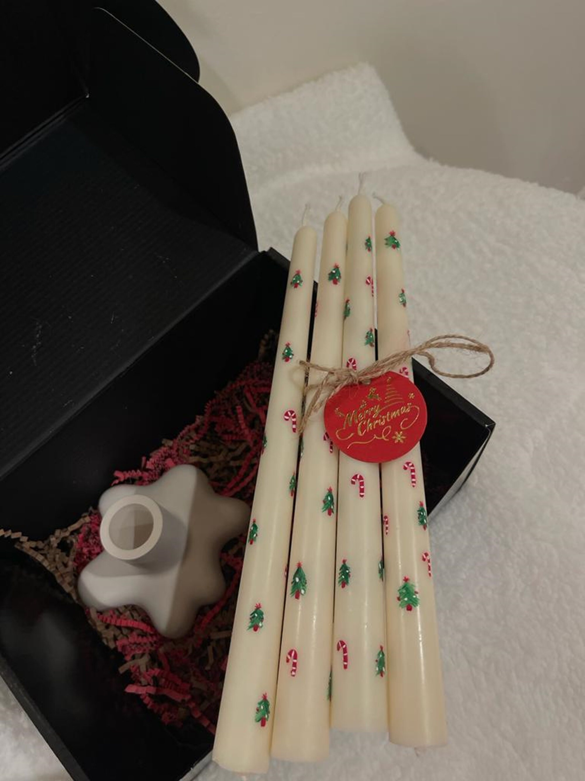 Set of 5 Christmas Taper Candles Christmas Candle Sticks - Etsy