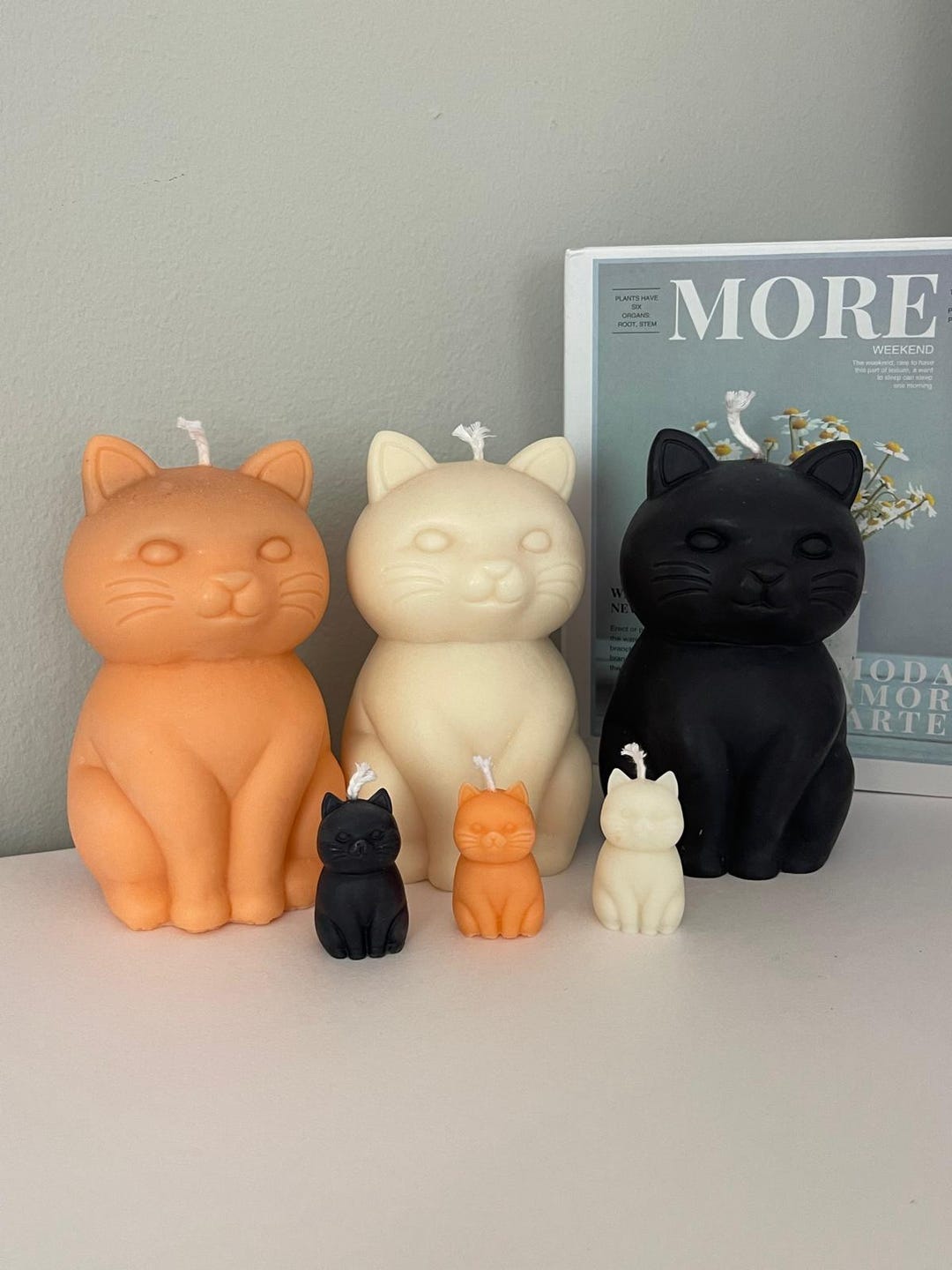 Cat Candle, Black Cat Candles, Orange Cat Candle, Handmade Candles ...