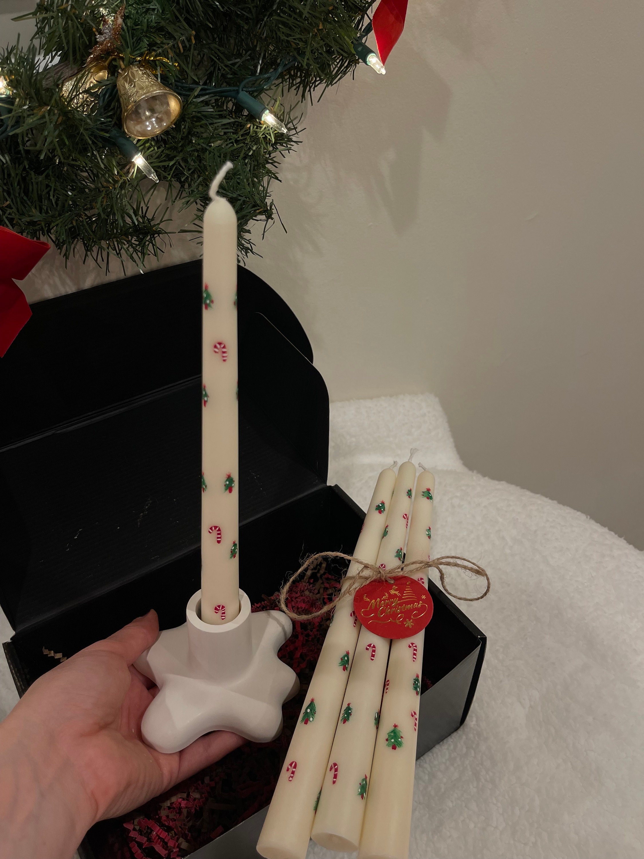 Christmas Taper Candles, Taper Candle, Taper Candles Holder, Christmas ...