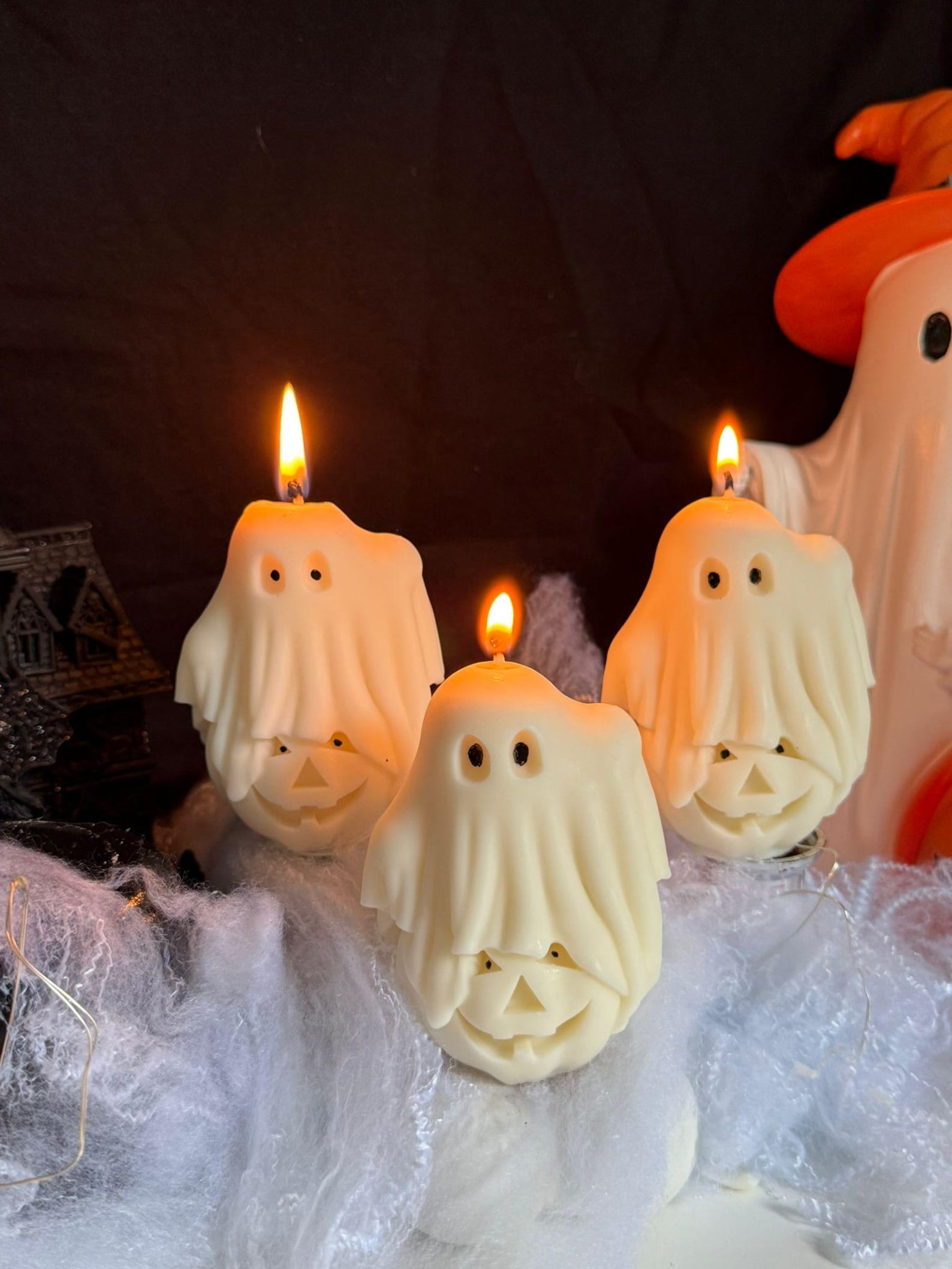 Handmade Ghost Candle, Halloween Decor - Etsy